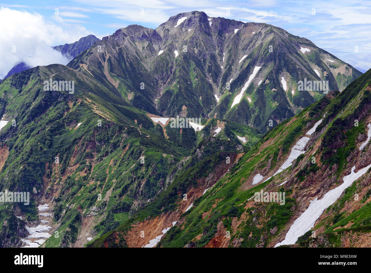 Alpine terrain of the Northern Alps in Japan, a popular mountain for ...