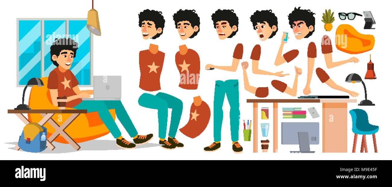 Junior Business Man Character Vector. Working Male. Start Up. Young ...