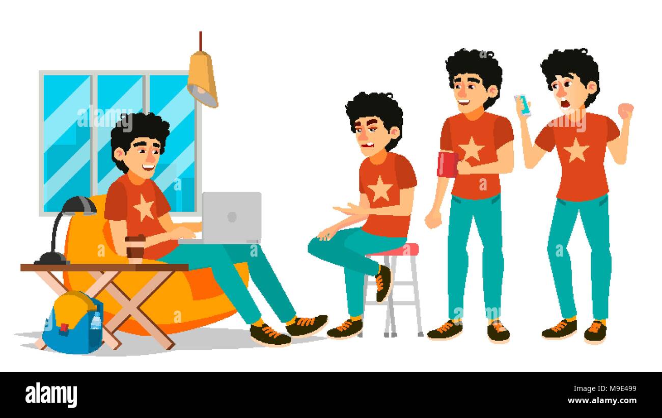 Junior Coder Character Vector. Working Male. IT Startup Business ...