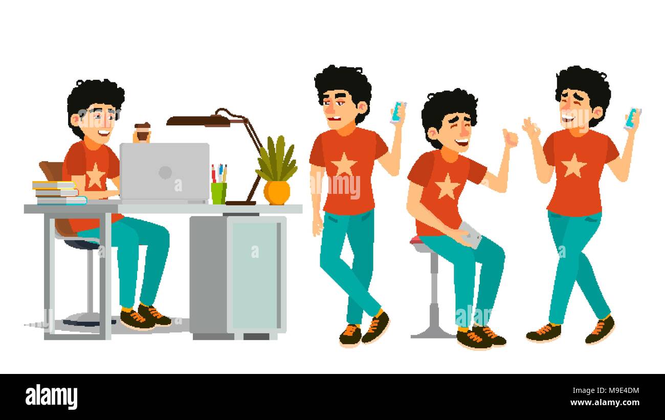 Junior Developer Character Vector. Young Coder In Modern Office ... Junior Developer Character Vector. Young Coder In Modern Office ...