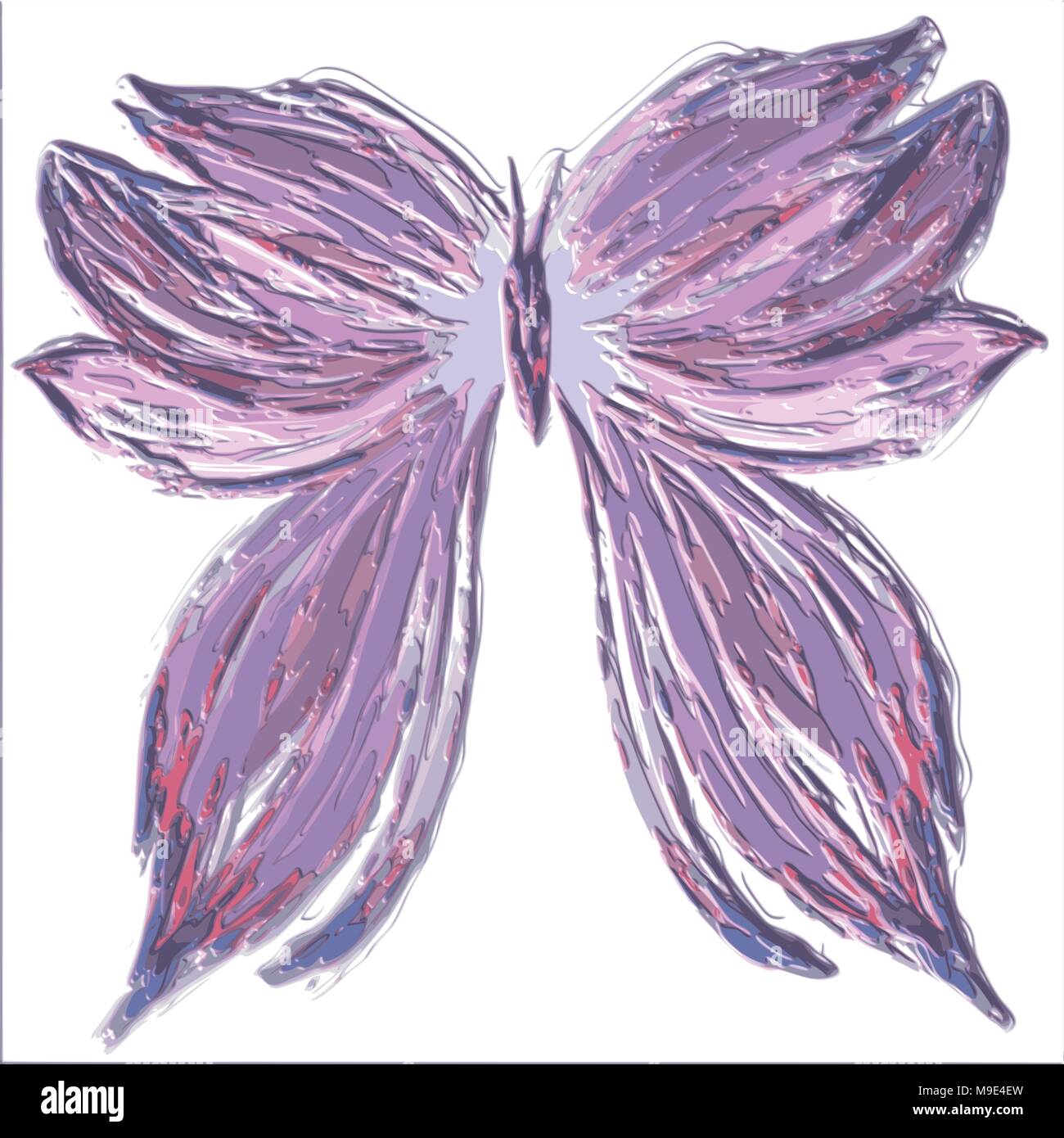 violet hand drawn 3D embossed butterfly pattern, vector illustration ...