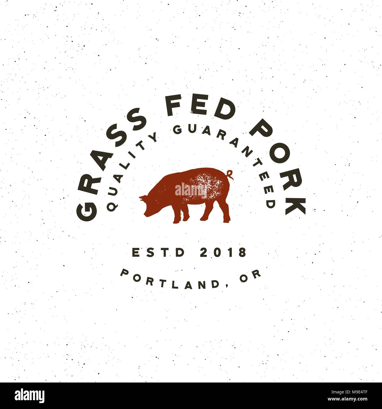 premium fresh pork label. retro styled meat shop emblem. vector ...