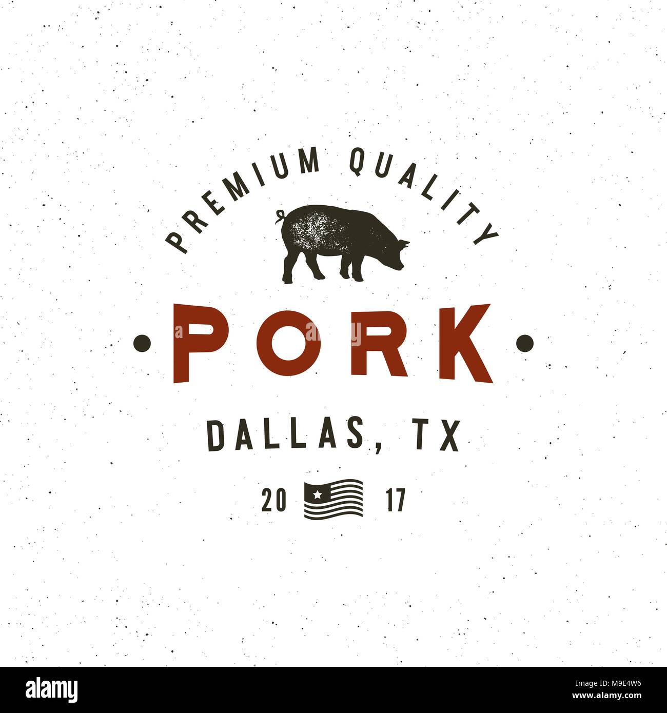 premium fresh pork label. retro styled meat shop emblem. vector ...