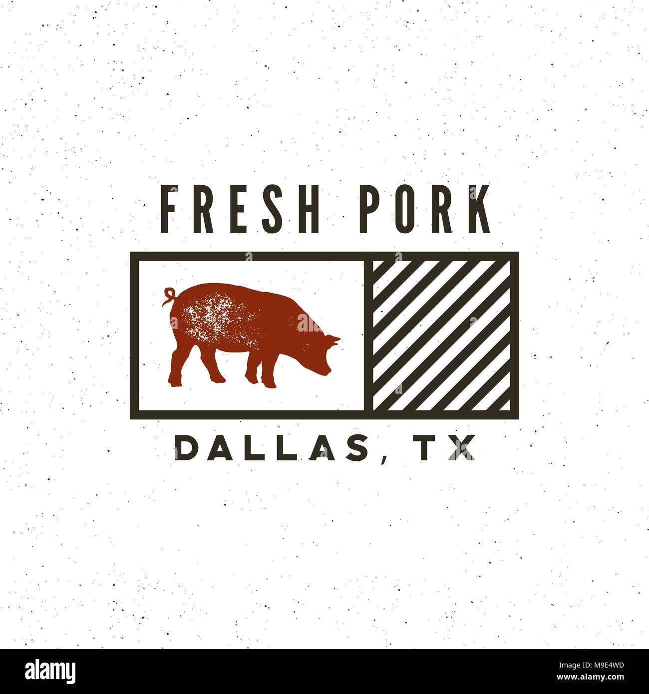 premium fresh pork label. retro styled meat shop emblem. vector ...