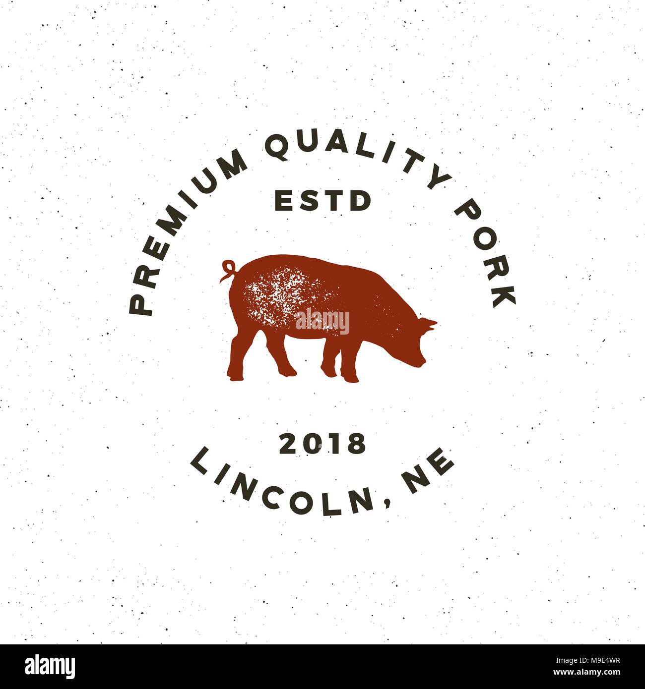 premium fresh pork label. retro styled meat shop emblem. vector ...