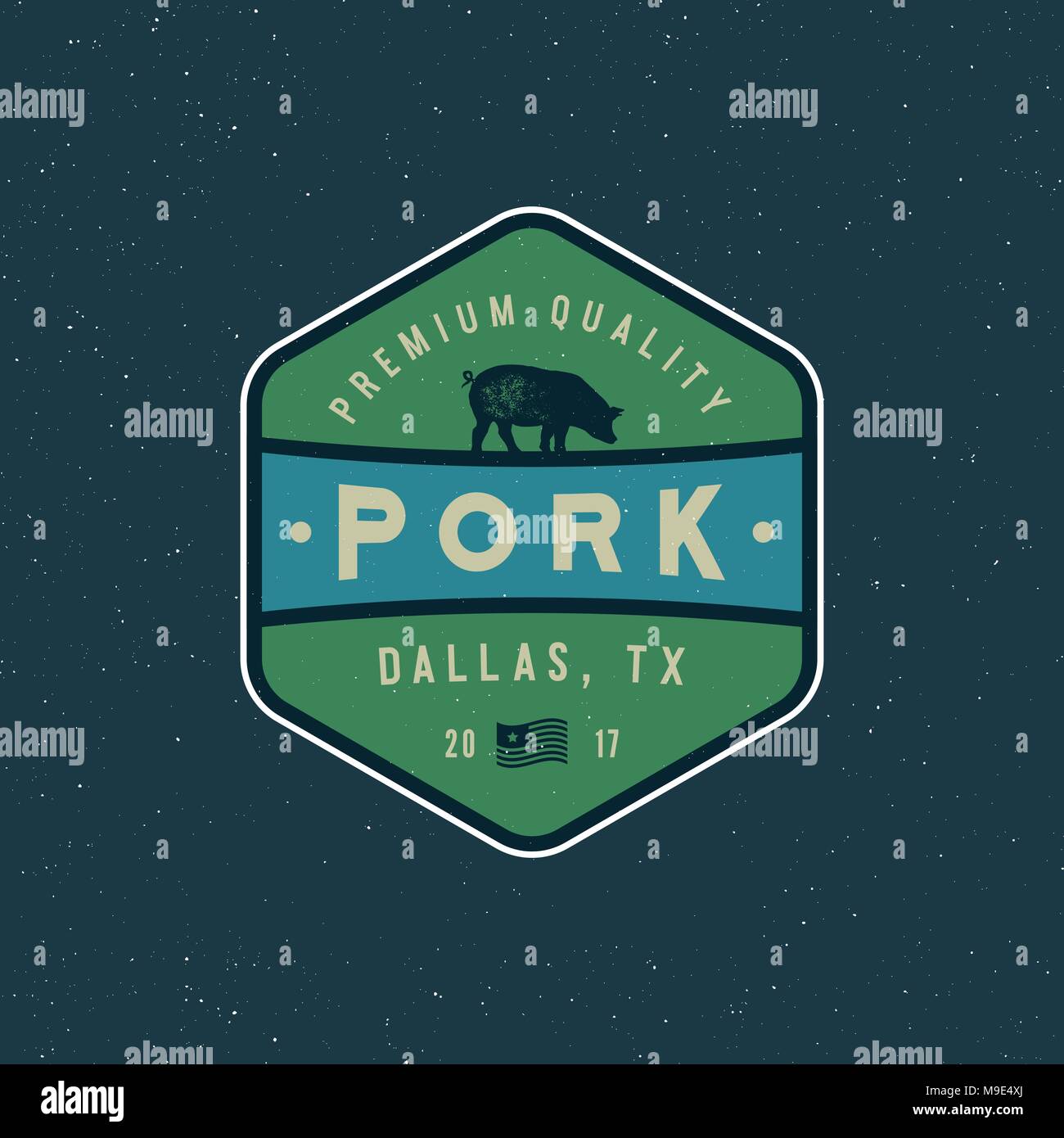 premium fresh pork label. retro styled meat shop emblem. vector ...