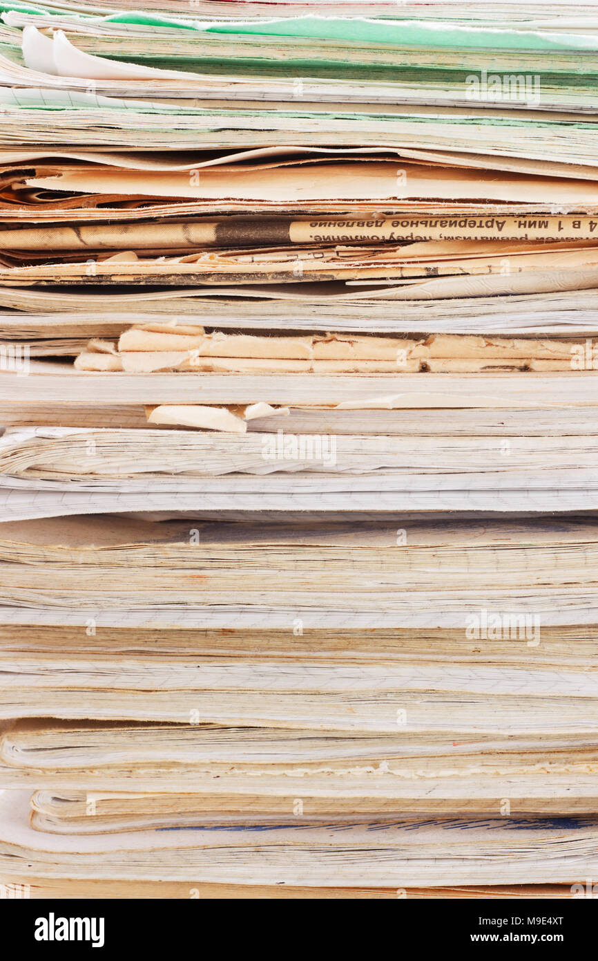 Pile of old writing-pads Stock Photo - Alamy