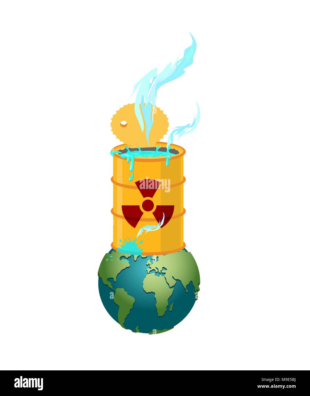 Chemical waste Barrel and earth. Pollution of planet. Nuclear waste ...