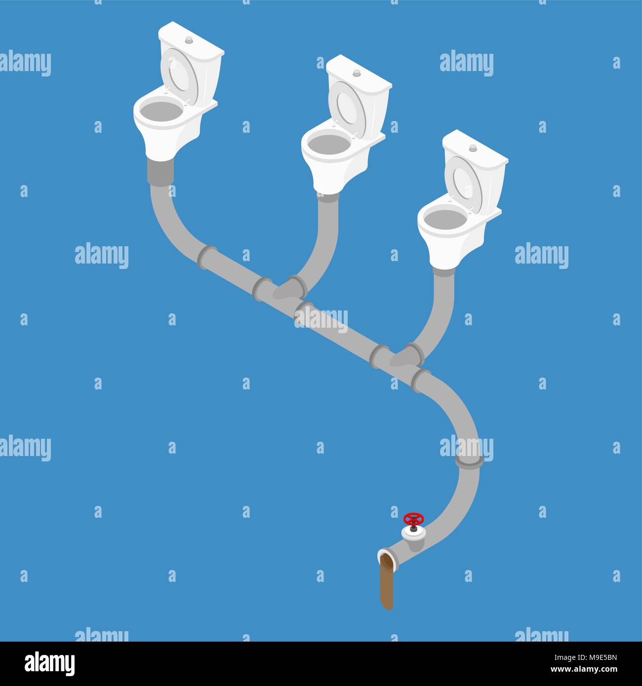 Water sewage piping toilet Stock Vector Images - Alamy