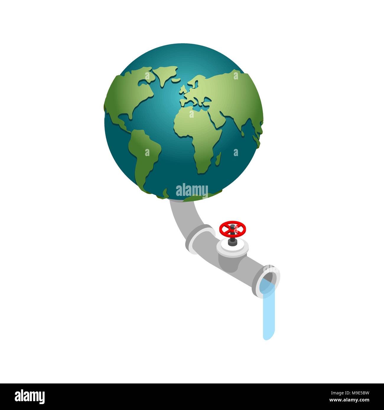 Earth and water tap isolated. Pumping water. Water resources and the ...