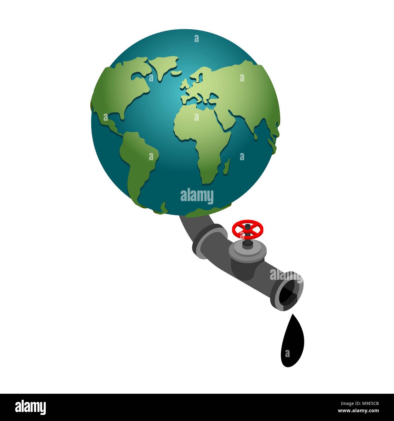Earth and oil tap Pumping of oil. Minerals planet Stock Vector Image ...
