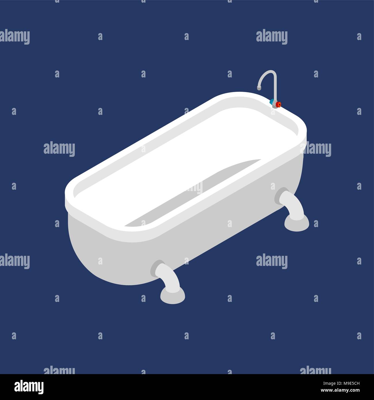 Bath Isometric Isolated. Bathroom Accessory. Vector illustration Stock ...