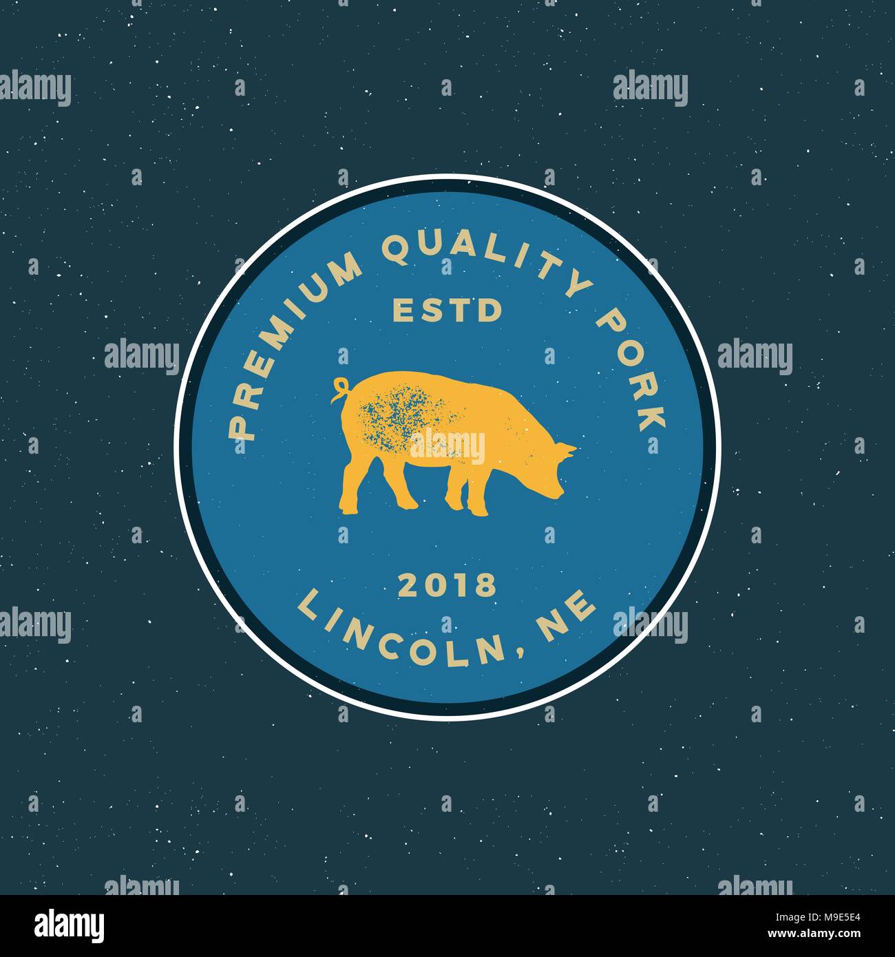 premium fresh pork label. retro styled meat shop emblem. vector ...