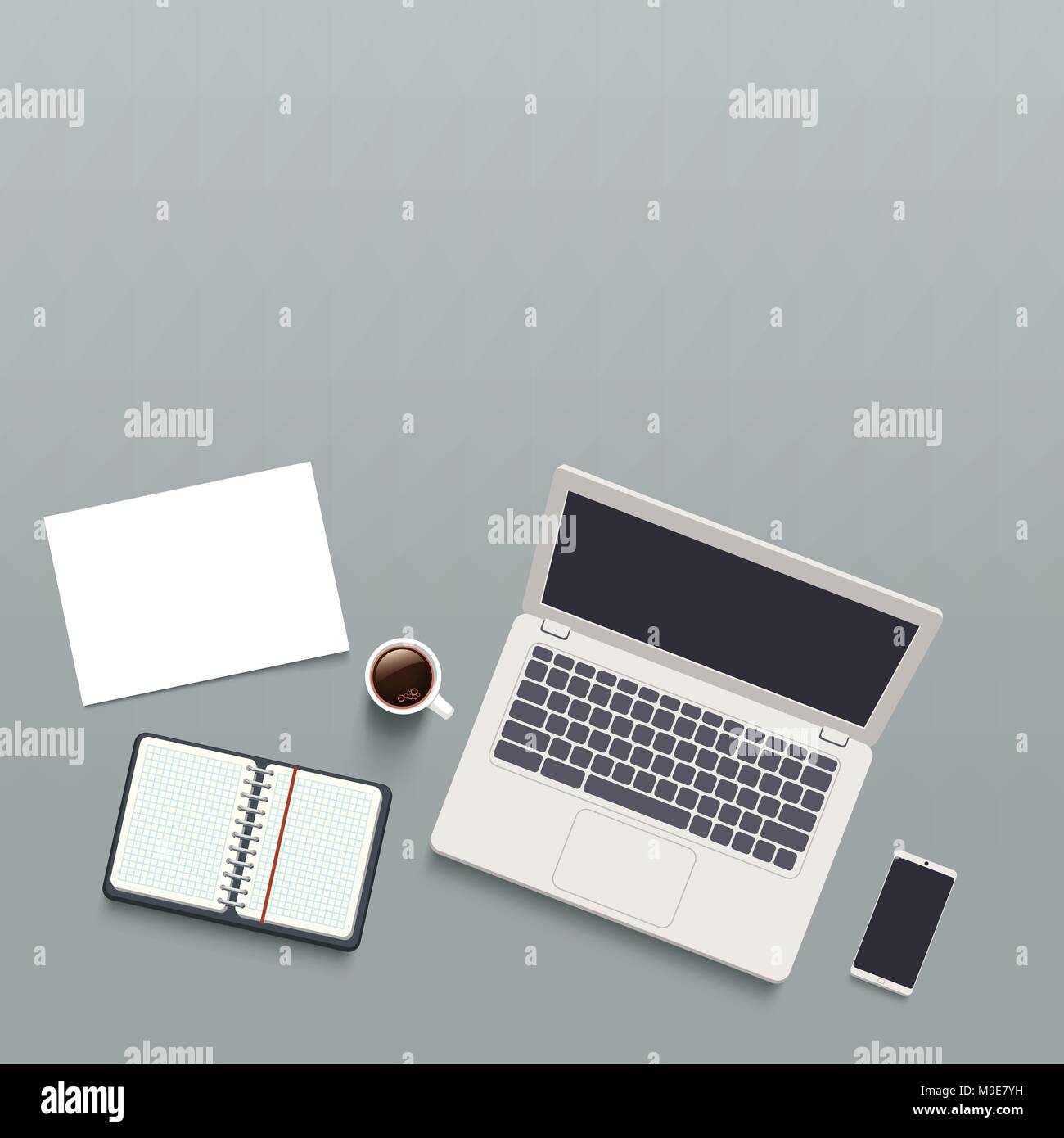 office workplace top view Stock Vector Image & Art - Alamy