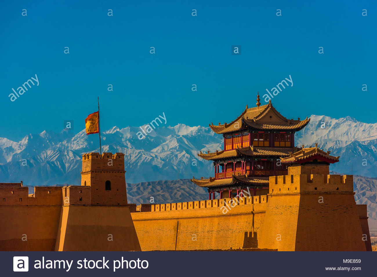 Gansu Jiayuguan The Great Wall Fortress Stock Photos & Gansu Jiayuguan ...