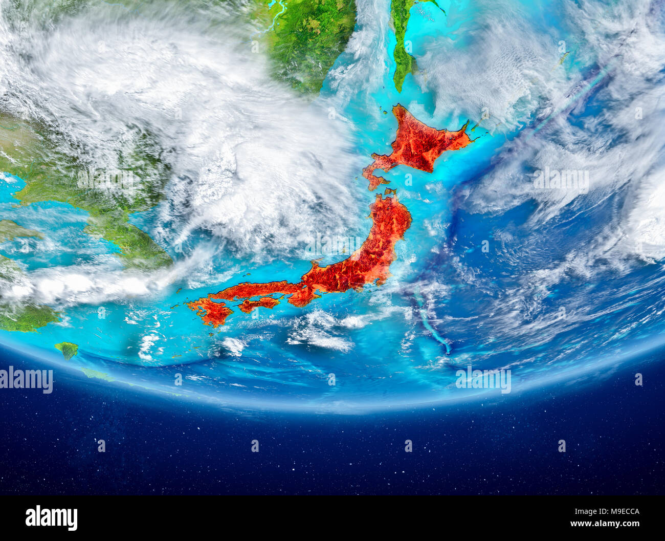Japan 3d satellite image hi-res stock photography and images - Alamy