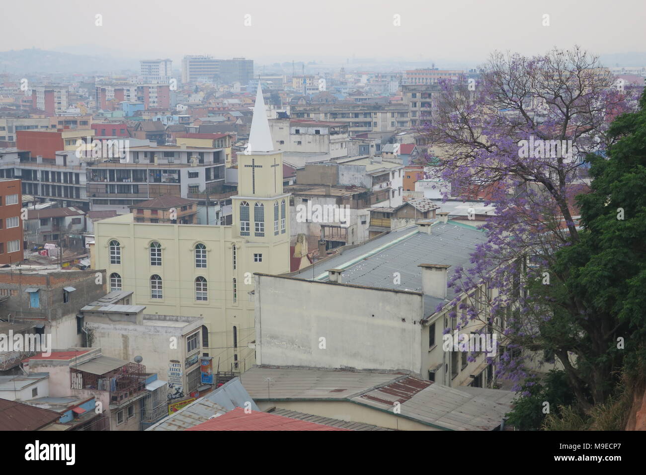 Aerial view at colorful capital Antananarivo, Madagascar Stock Photo ...