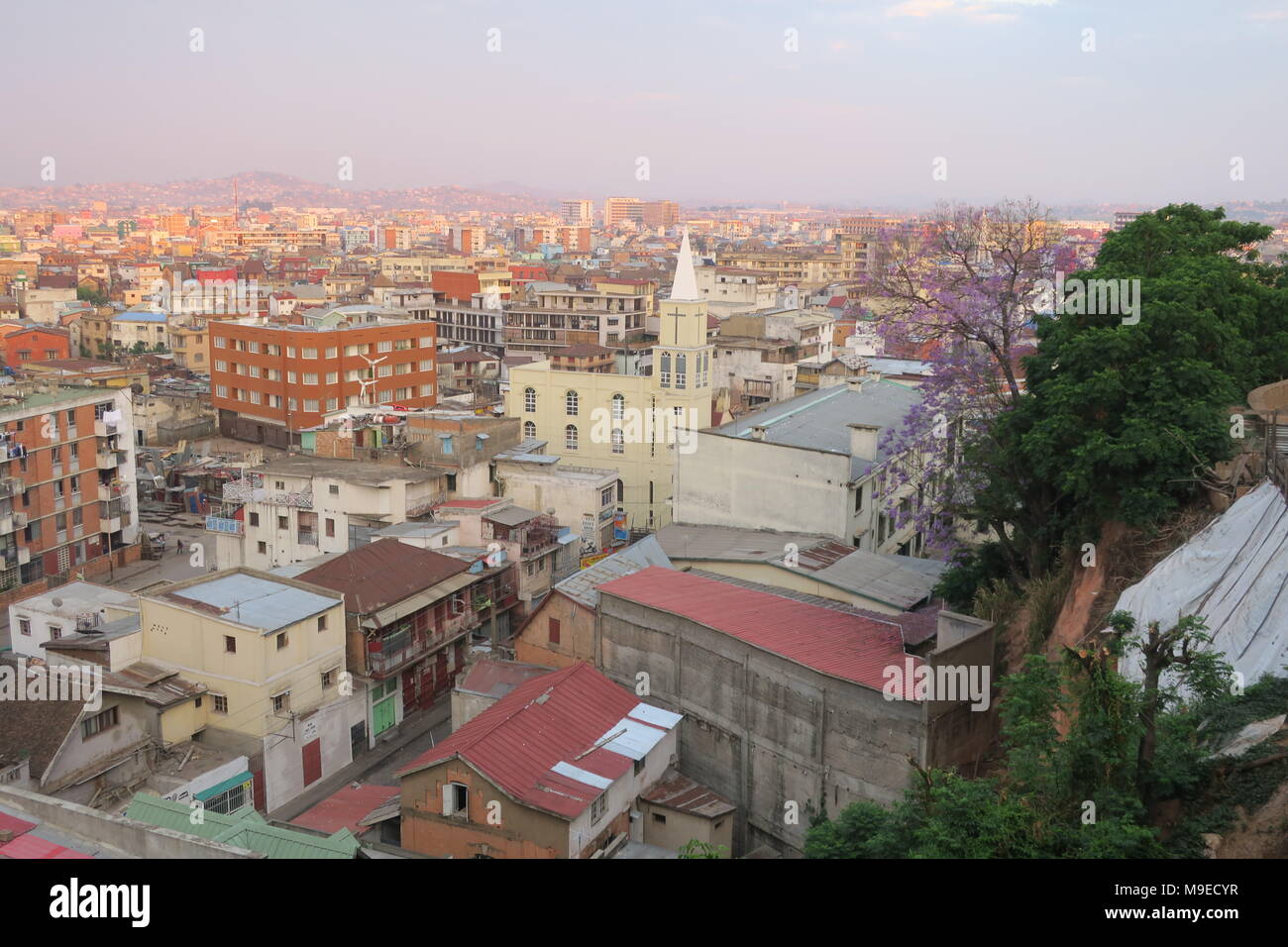 Aerial view at colorful capital Antananarivo, Madagascar Stock Photo ...