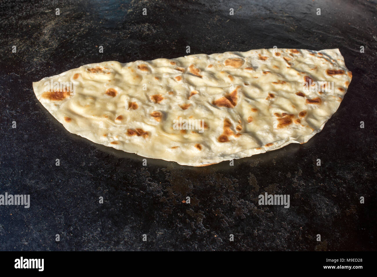 Home making of traditional turkish gozleme pancake Stock Photo - Alamy