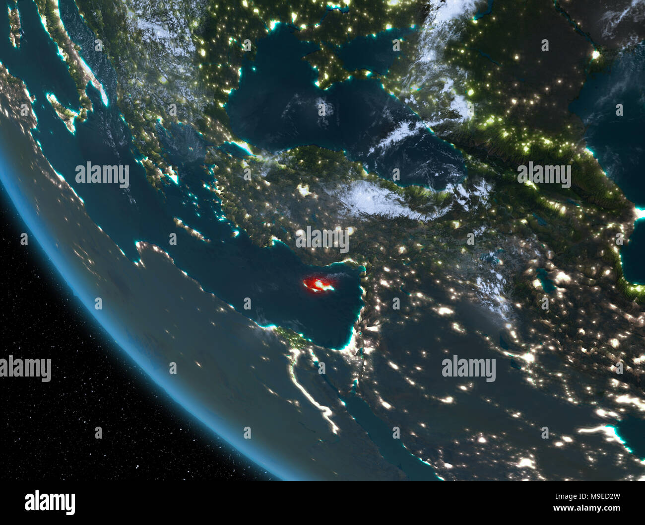 Highlighted satellite image of cyprus hi-res stock photography and ...