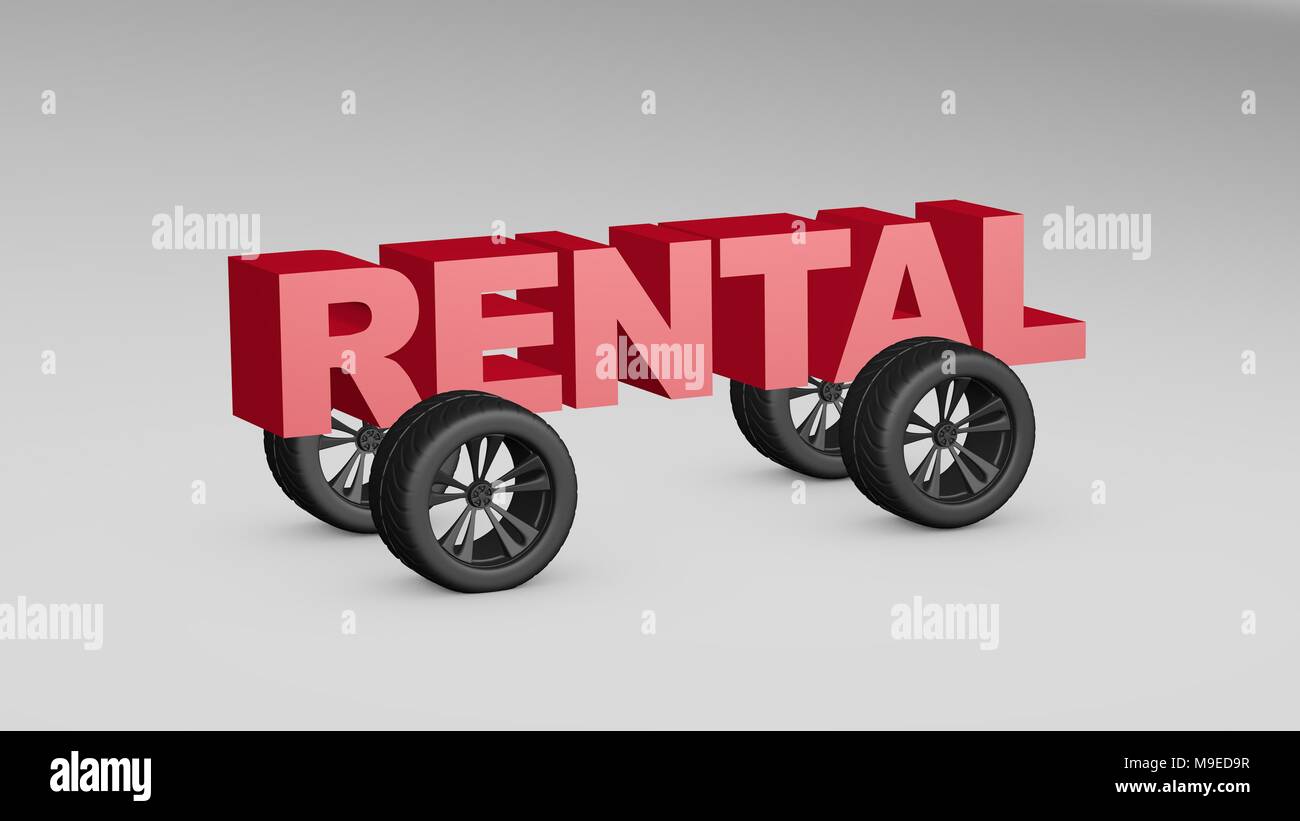 3D render illustration of rental car vehicle Stock Photo - Alamy