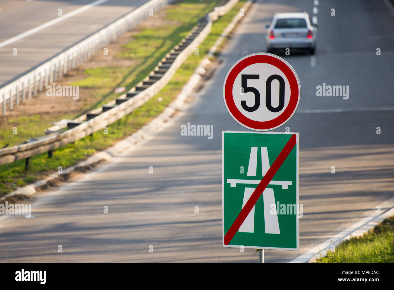 End speed restriction traffic sign hi-res stock photography and images ...