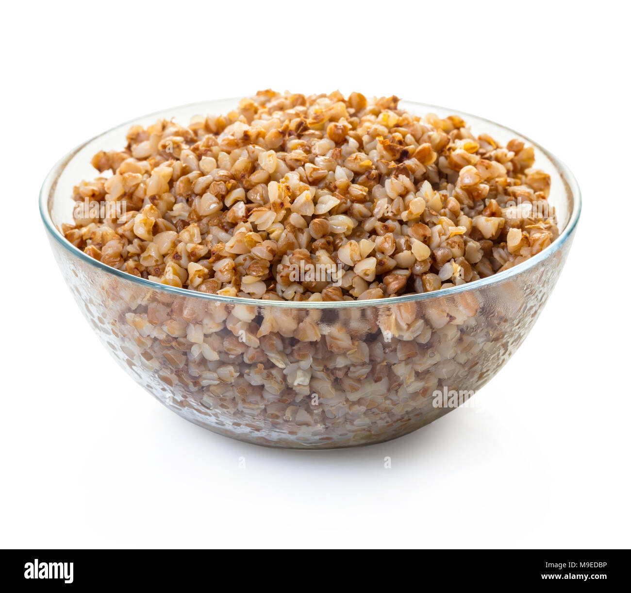 cooked buckwheat in a bowl on white isolated background Stock Photo - Alamy