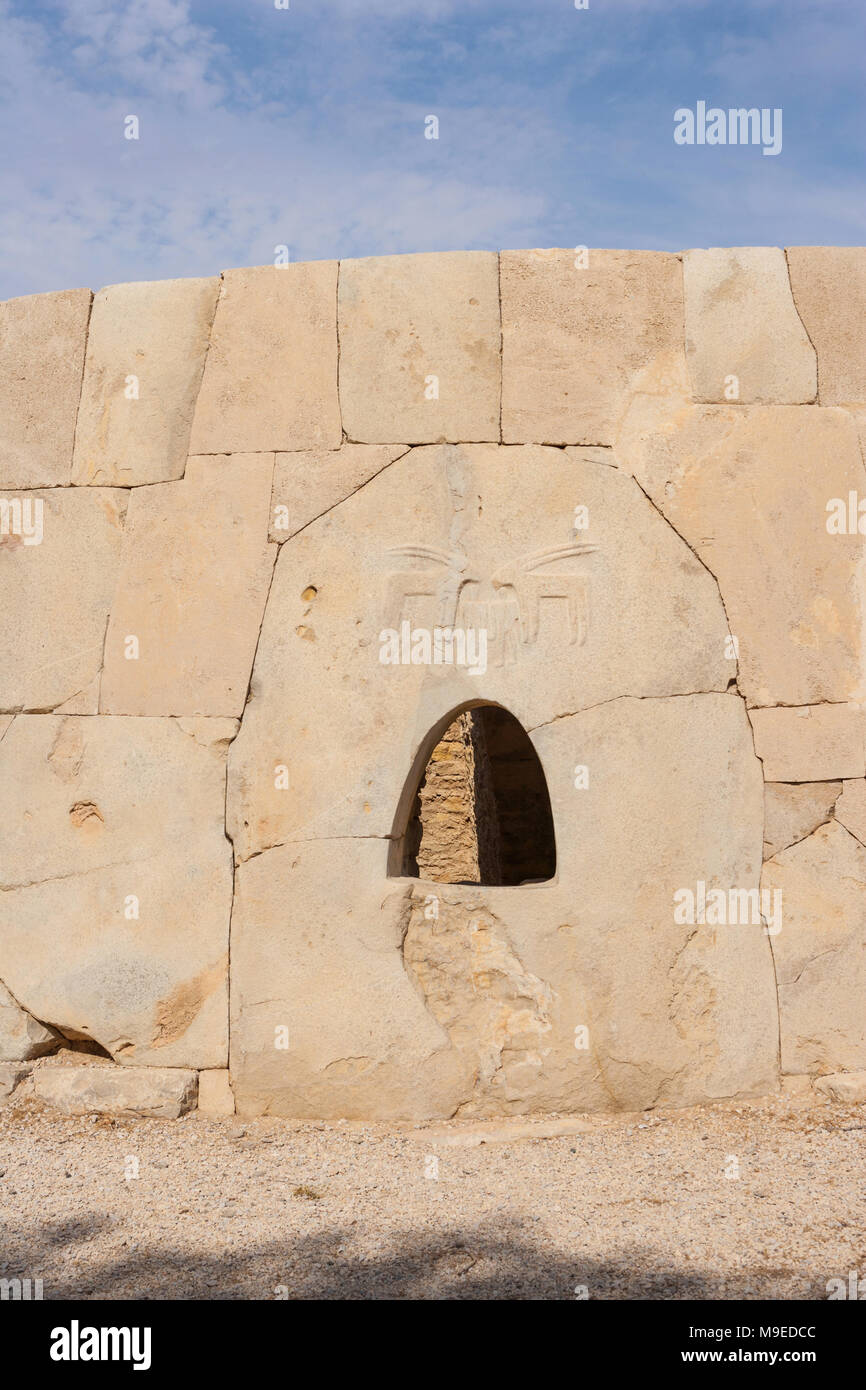 Close-up of an entrance to the Great Hili Tomb in Hili Archaeological ...