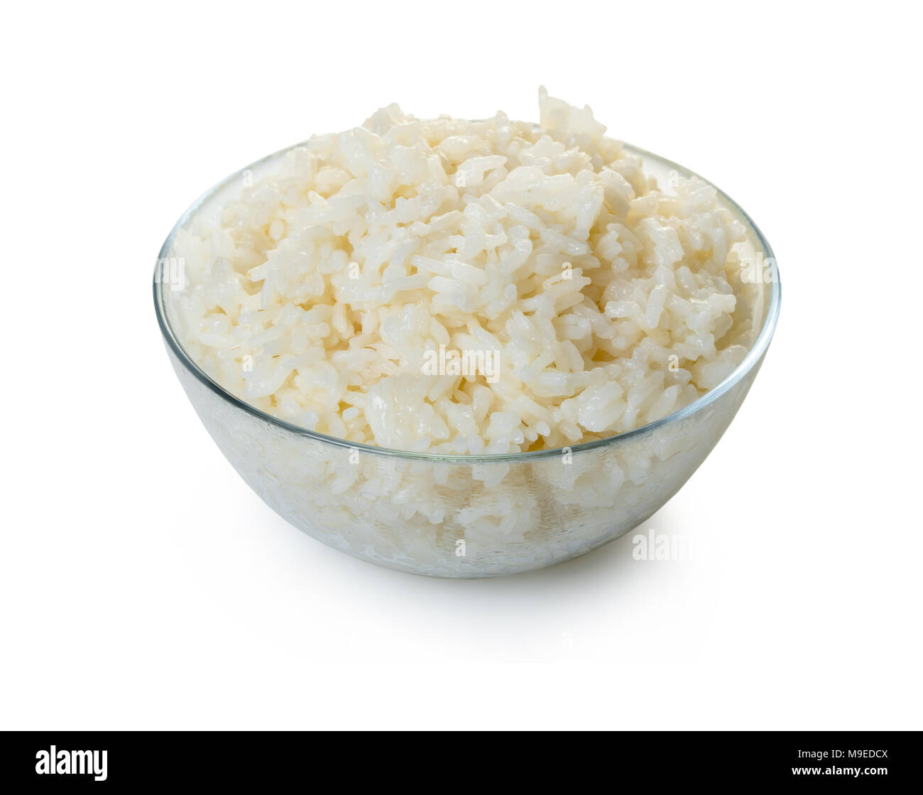 cooked rice in a bowl on white isolated background Stock Photo - Alamy