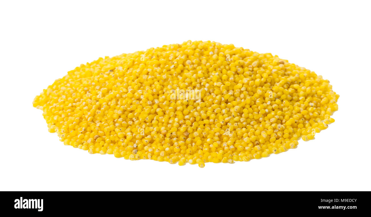 raw millet closeup on white isolated background Stock Photo - Alamy