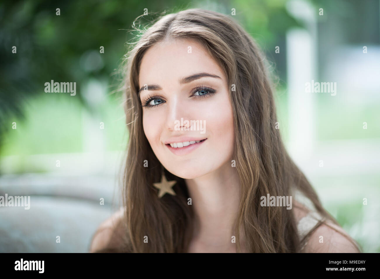 Beatuful young woman with european face. Beauty portrait Stock Photo ...