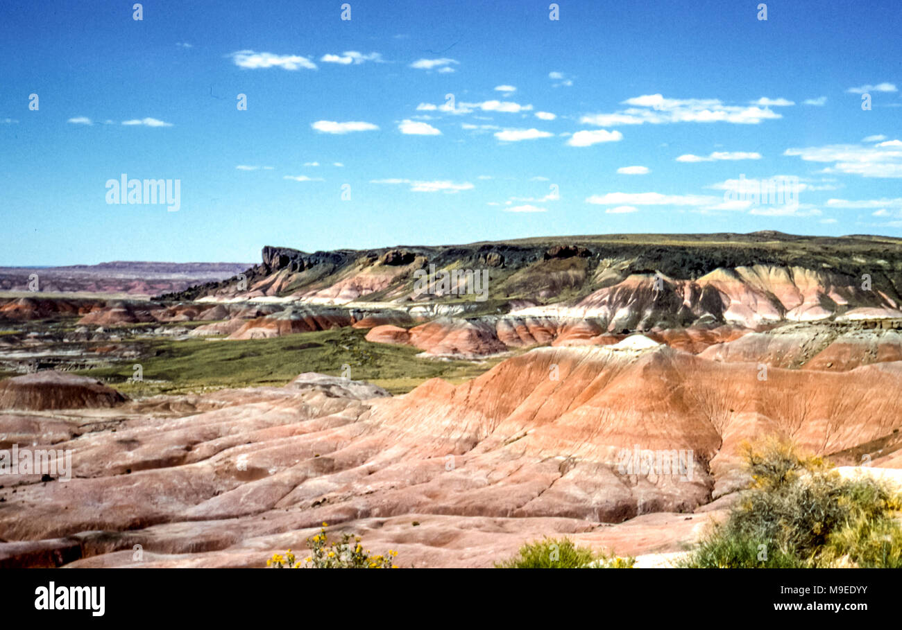 Painted Desert known as the Badlands landscape with coloured cliffs ...