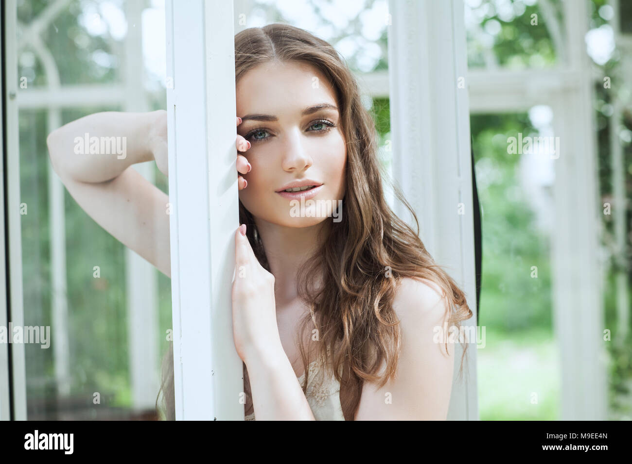 Beatuful young woman with european face. Beauty portrait Stock Photo ...