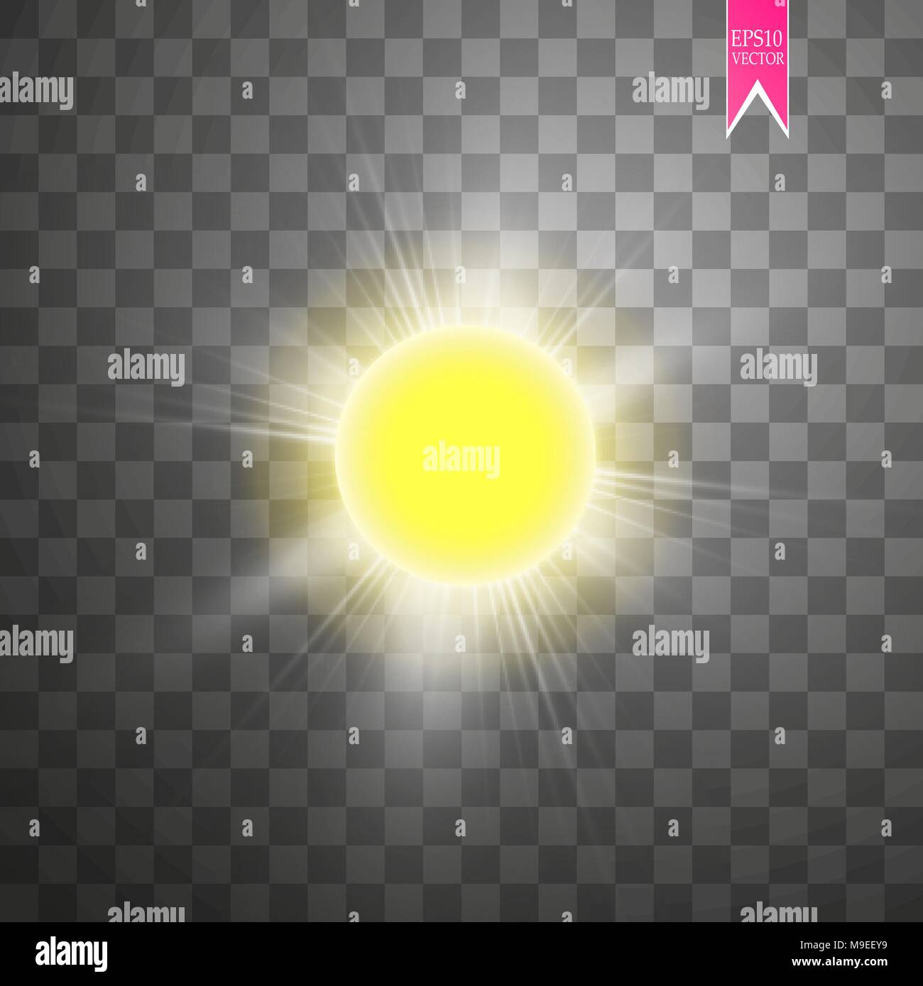 Glow light effect. Starburst with sparkles on transparent background. Vector illustration Stock ...