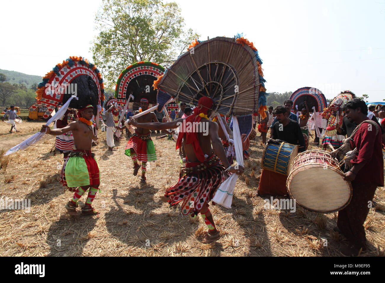 procession of puthan and thira,or lord siva and goddess kaali,in ...