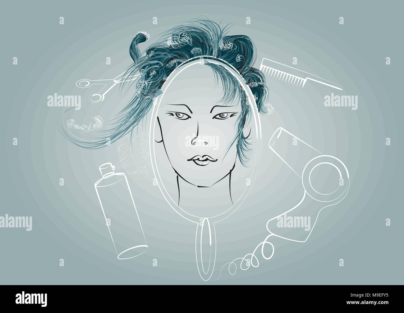 Hairdress vector vectors hi-res stock photography and images - Alamy