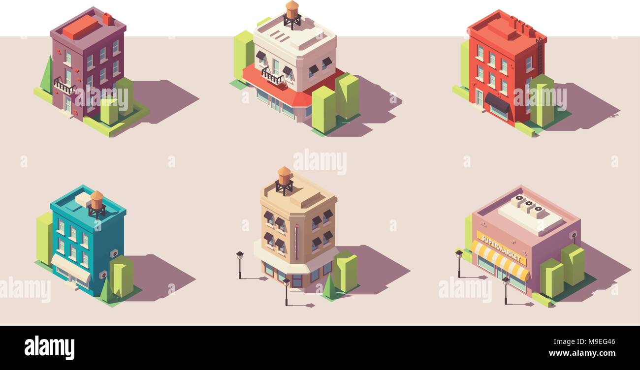 Vector low poly isometric hi-res stock photography and images - Alamy