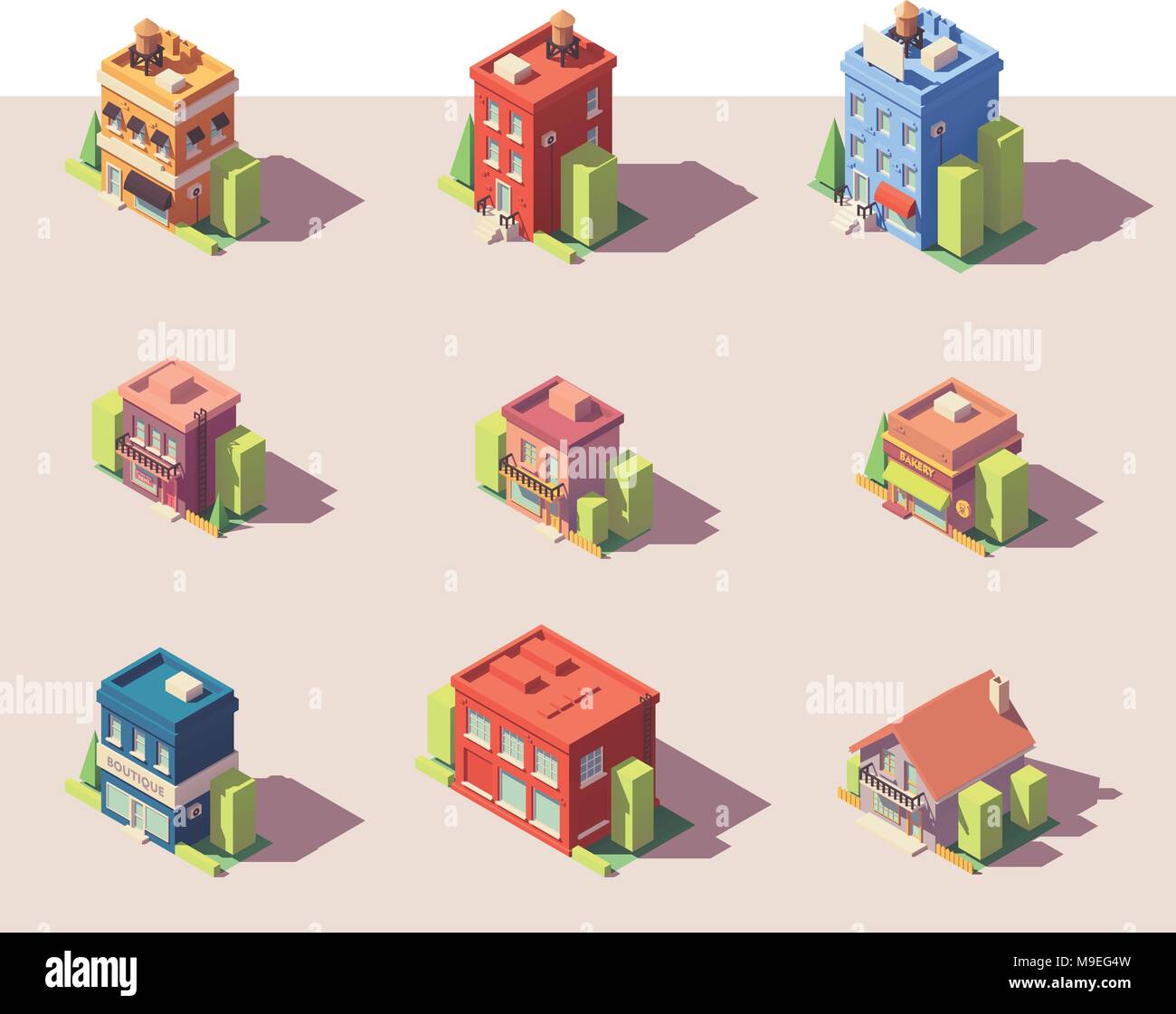 Vector isometric city map hi-res stock photography and images - Alamy