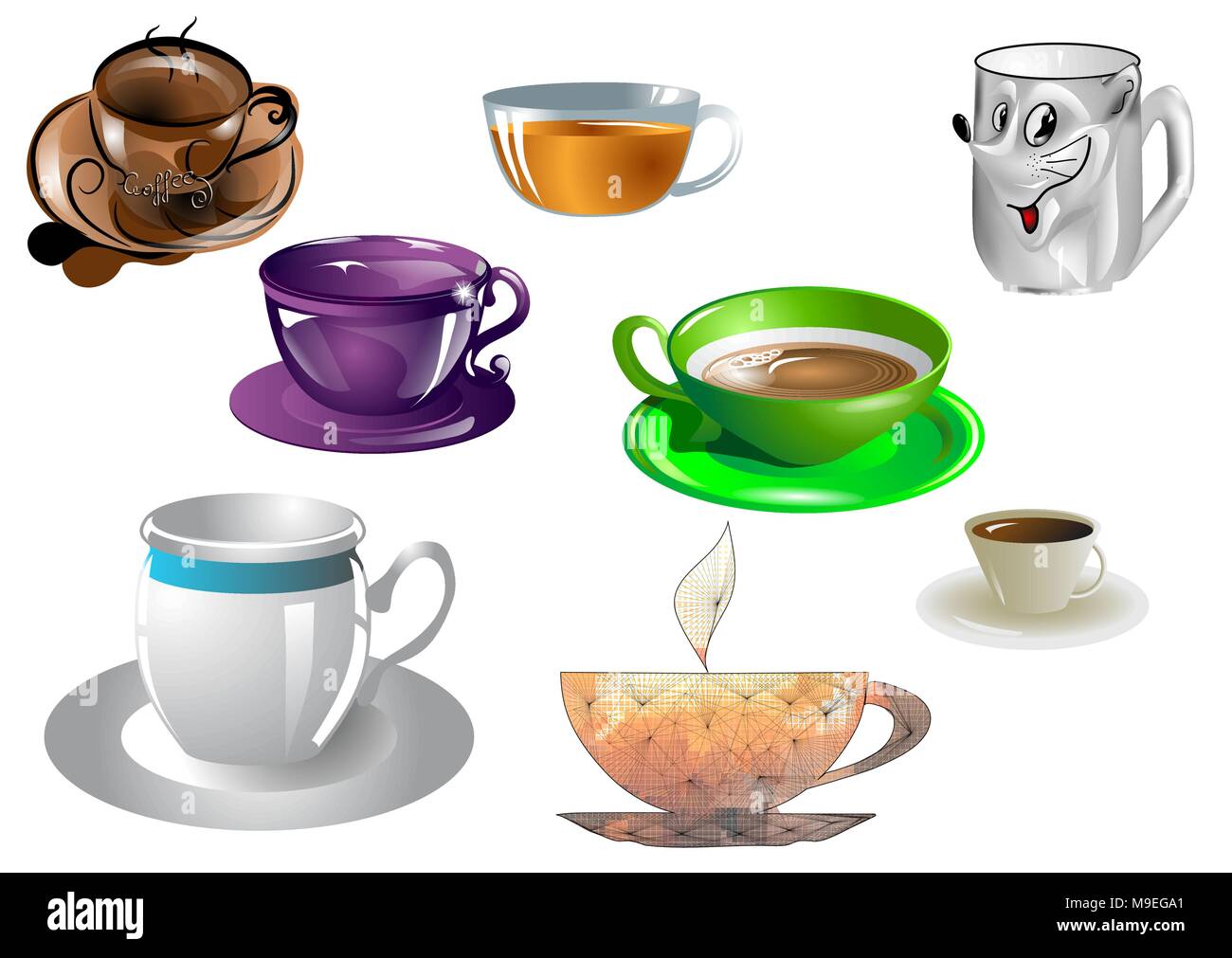 White coffee mugs on Stock Vector Images - Alamy