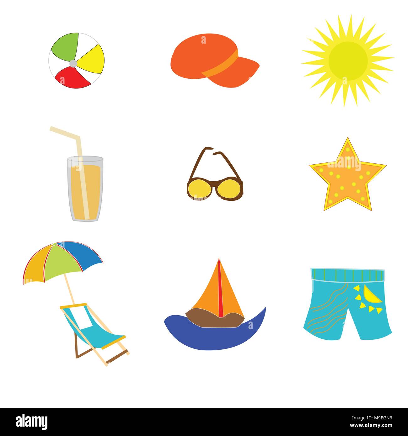 Summer day activities Cut Out Stock Images & Pictures - Alamy
