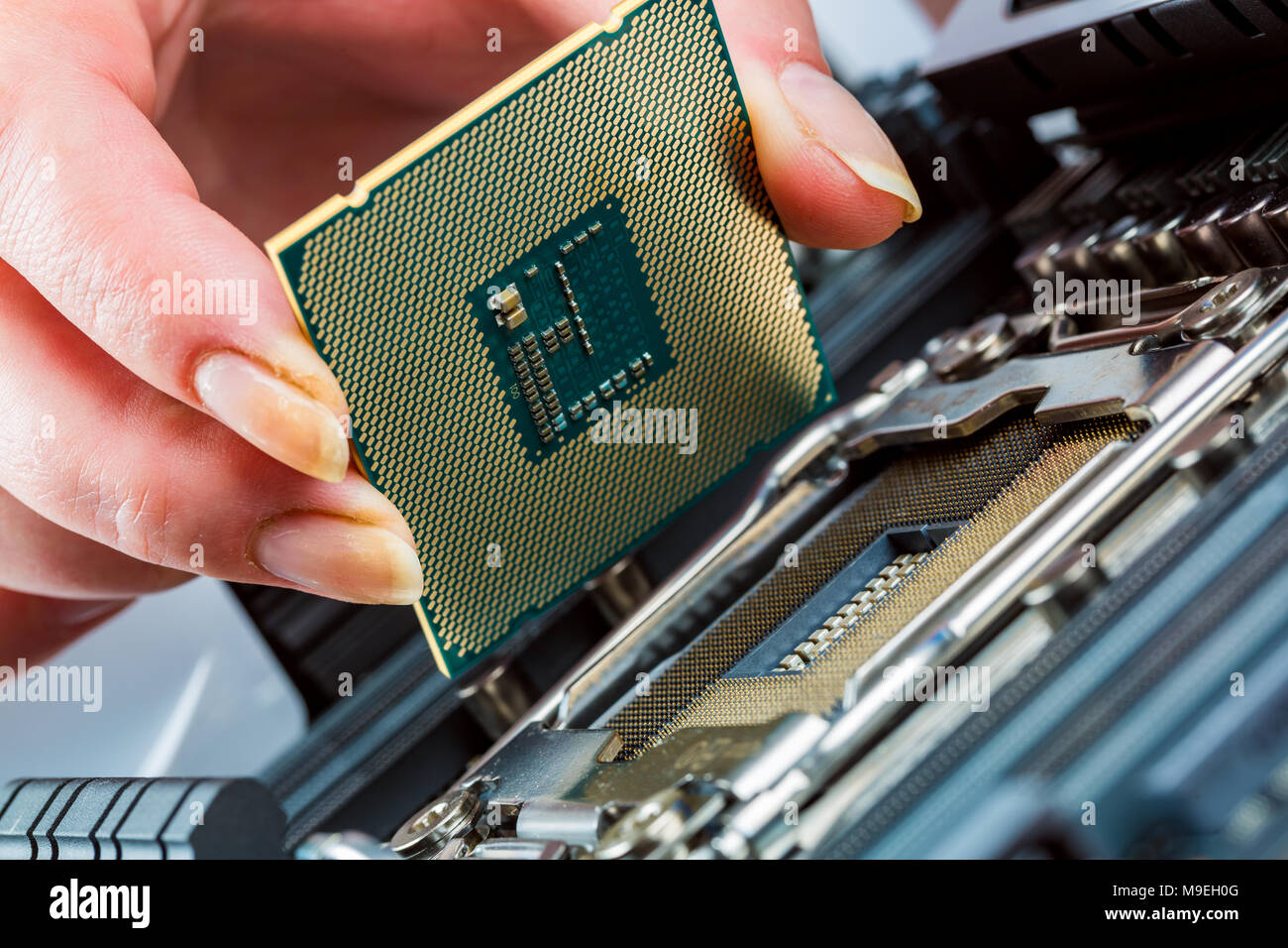 Modern processor and motherboard for a home computer Stock Photo - Alamy