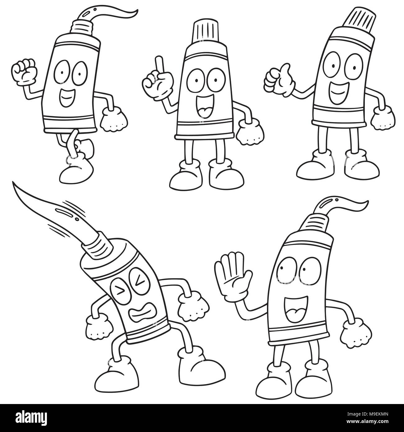 Color set vector smile Black and White Stock Photos & Images - Alamy