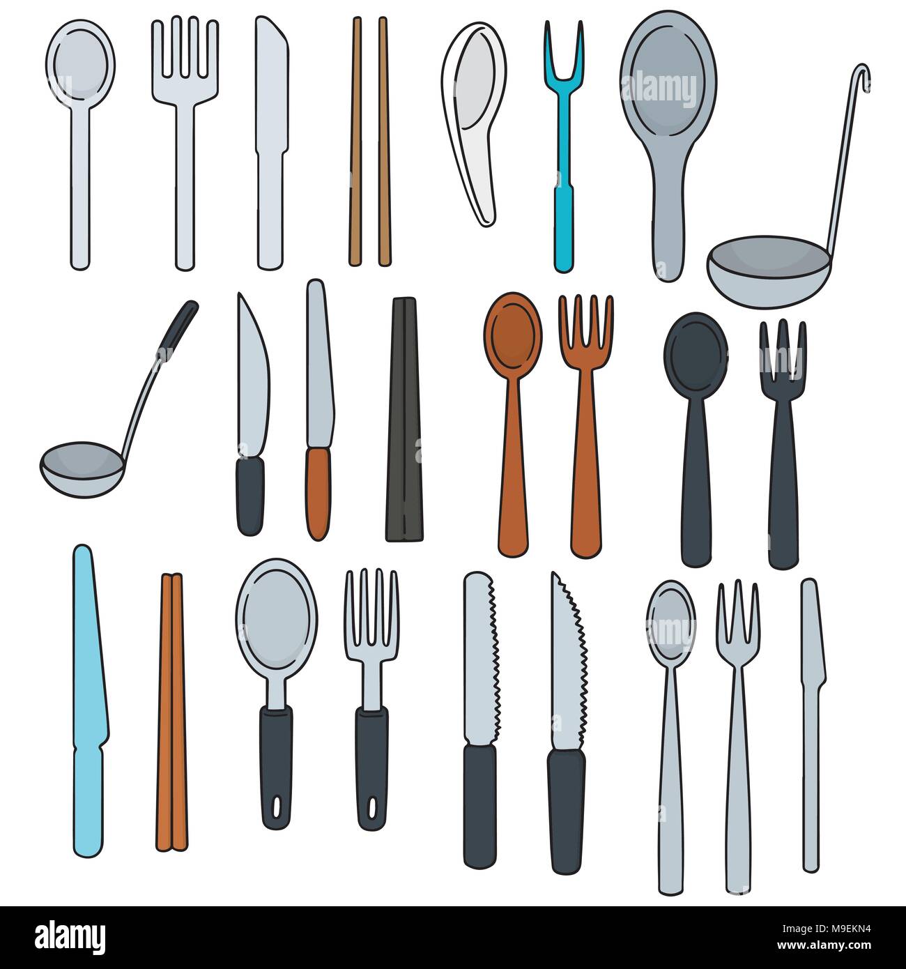 Set plastic tableware on Stock Vector Images - Alamy