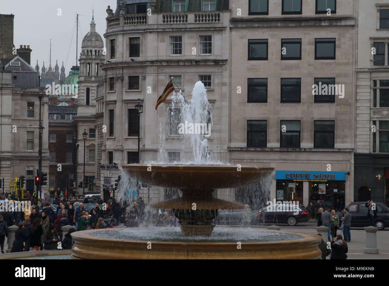 The World famous Water Fountains are a landmark in Trafalgar Square ...