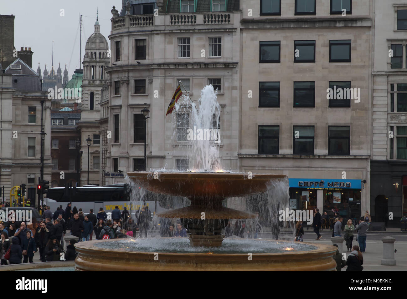 The World famous Water Fountains are a landmark in Trafalgar Square ...