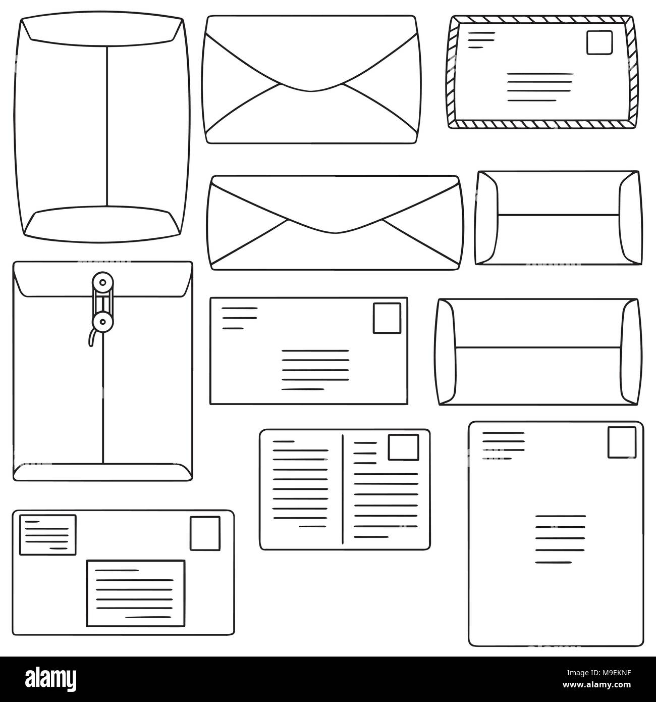 vector set of envelope Stock Vector Image & Art - Alamy