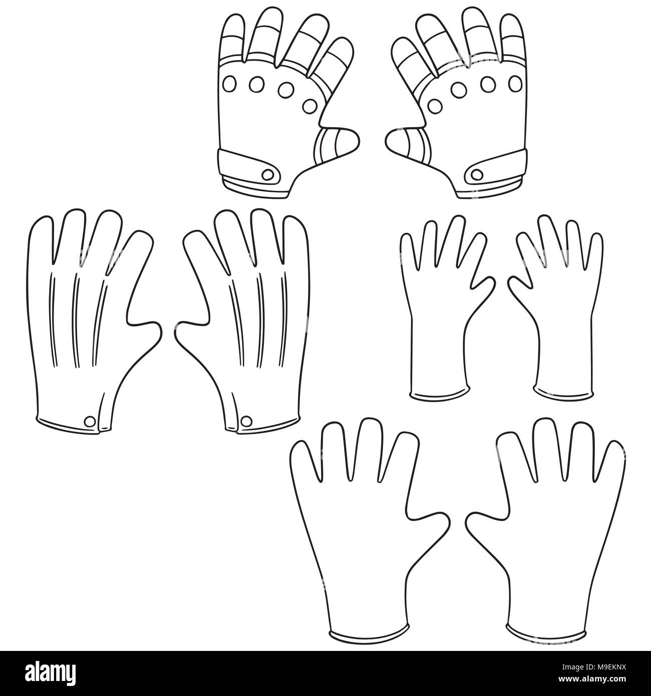 vector set of gloves Stock Vector Image & Art - Alamy