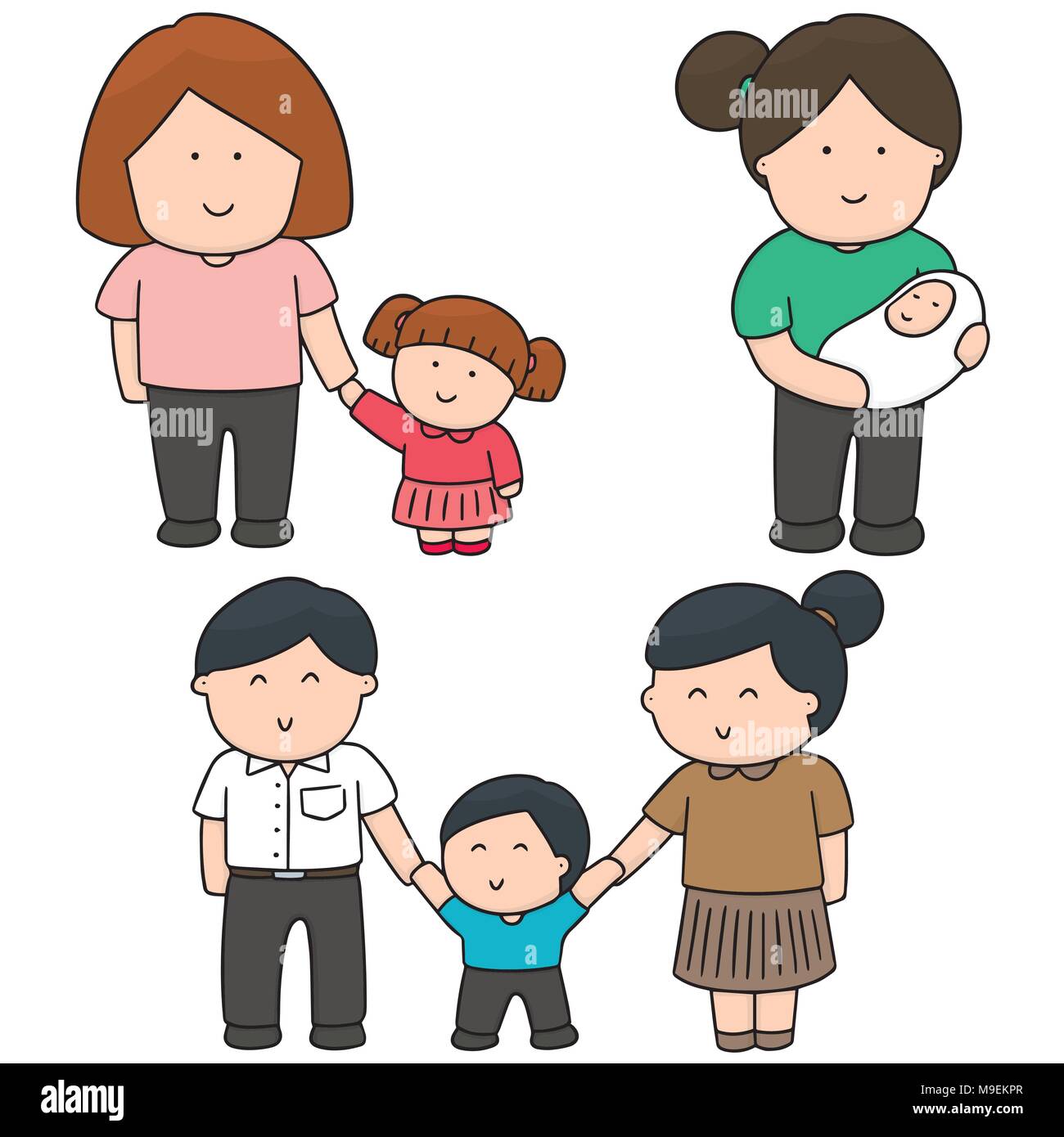 vector set of family Stock Vector Image & Art - Alamy