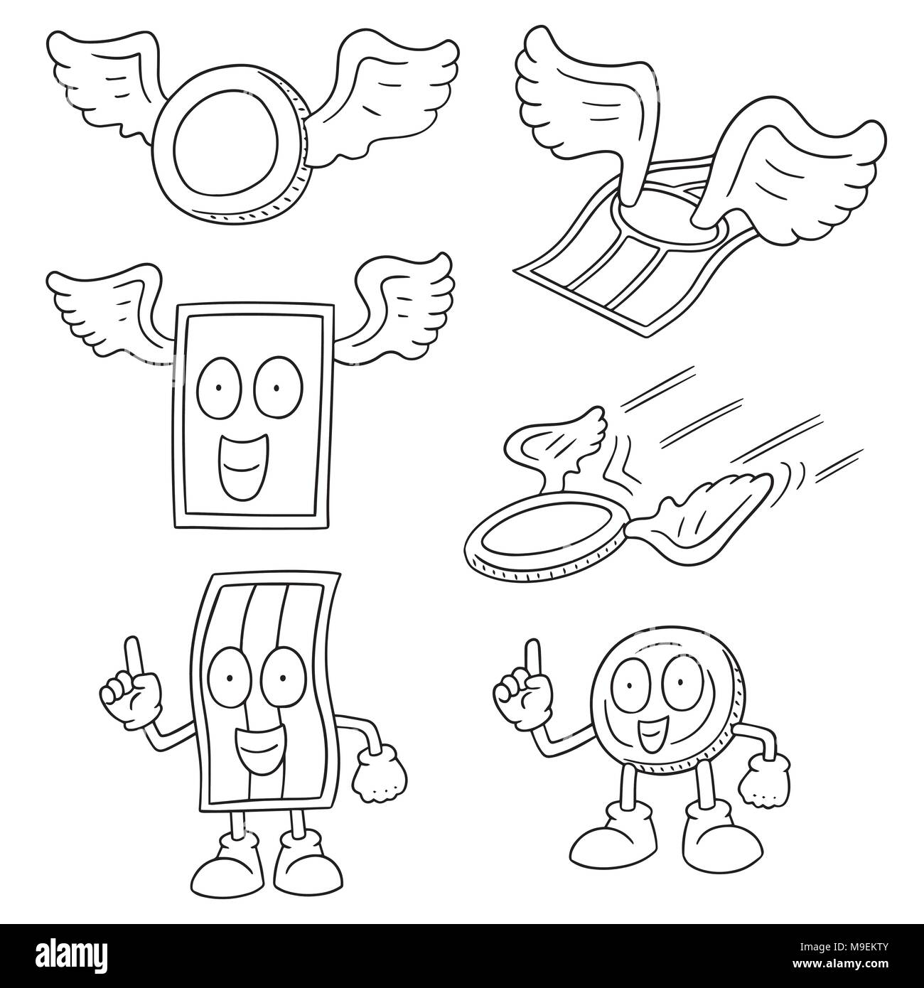 vector set of money cartoon Stock Vector Image & Art - Alamy