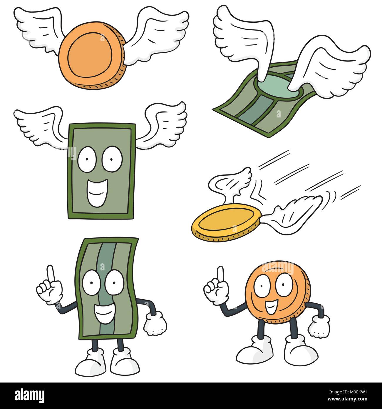 vector set of money cartoon Stock Vector Image & Art - Alamy